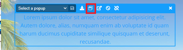 How to set up a popup that opens by clicking on a text link - Help pages