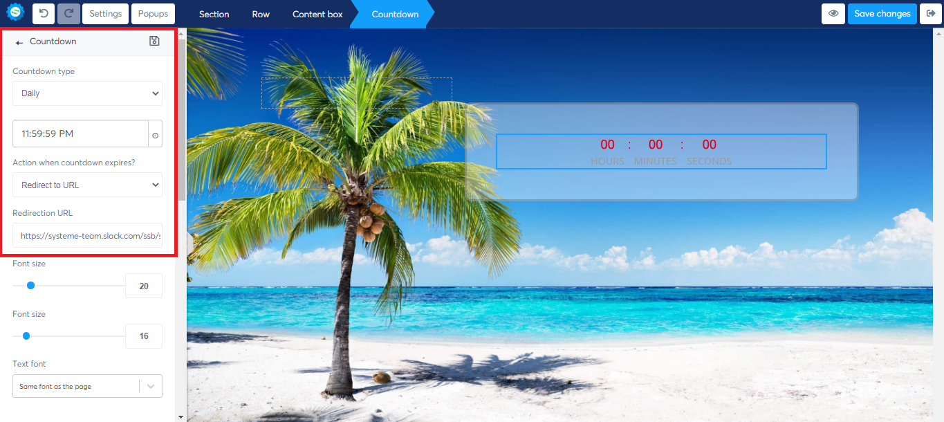 How to use the daily countdown - Help pages