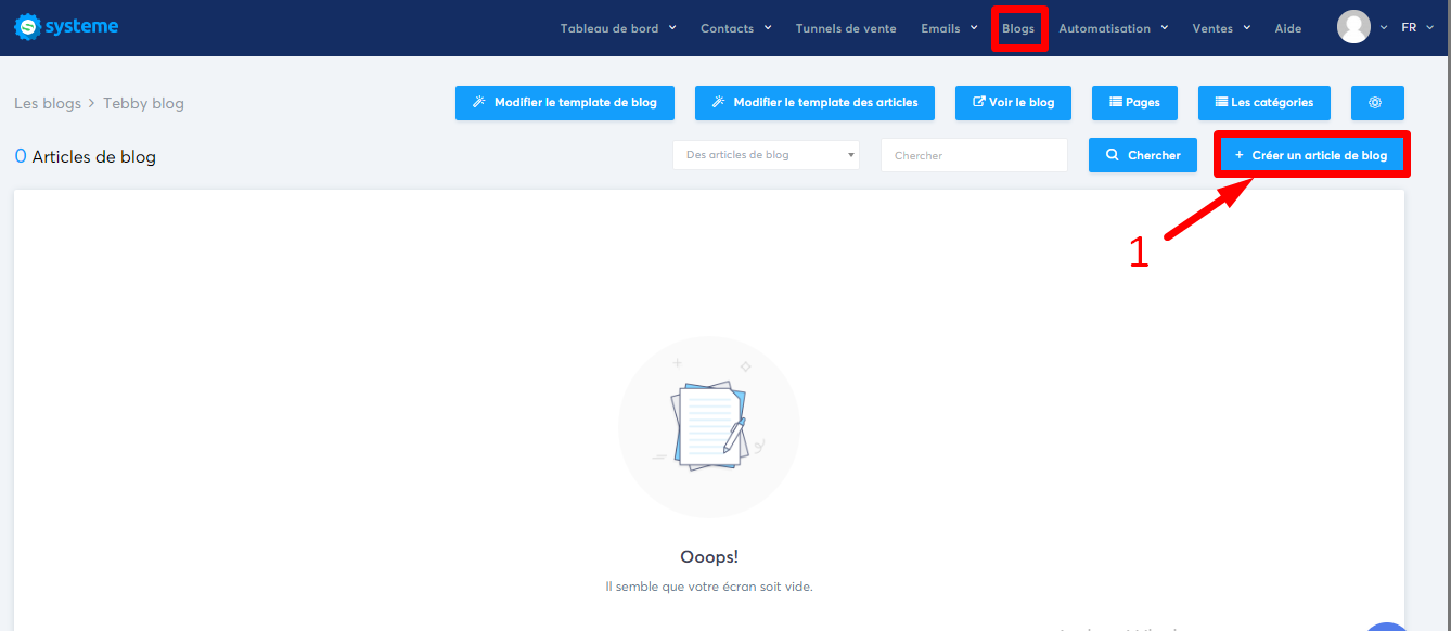 Comment créer un article de blog - Aide en français