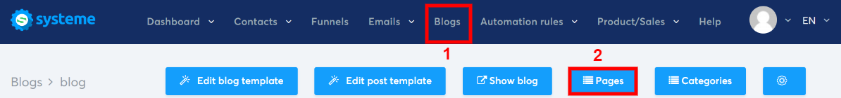 How to create a blog page - Help pages