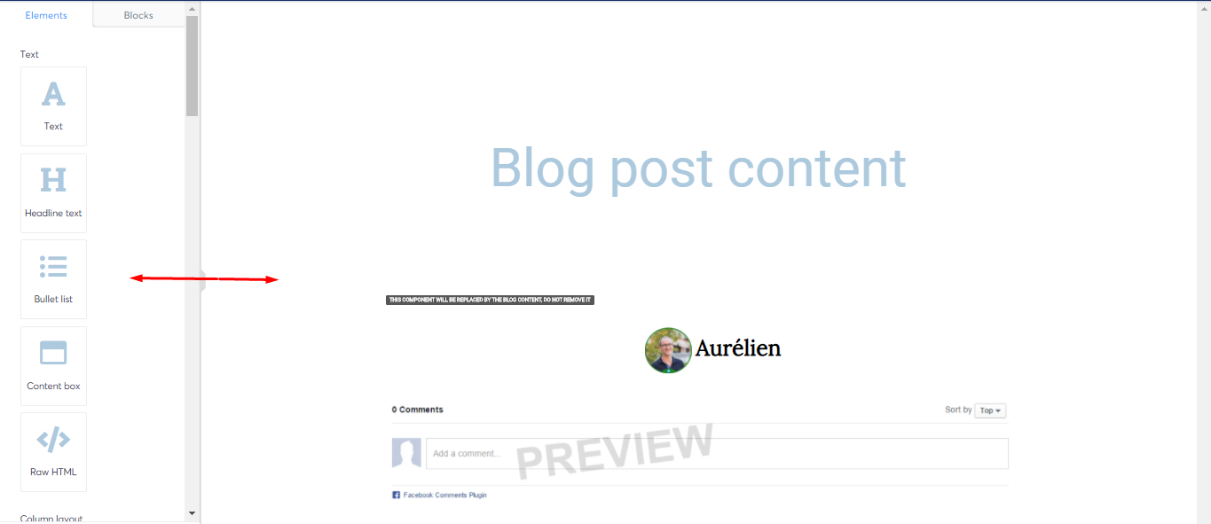 How to manage blog layout - Help pages