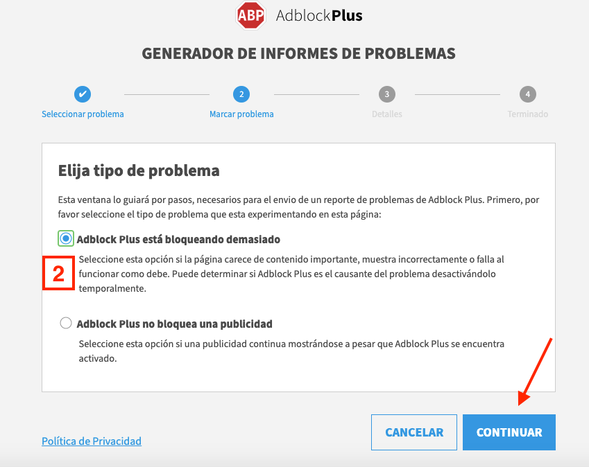Cómo reportar un problema a AdBlock - Ayuda