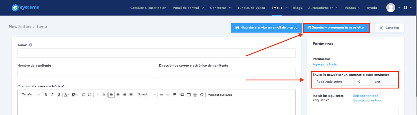 ¿Cómo programar el envío de un boletín (Newsletter)? - Ayuda