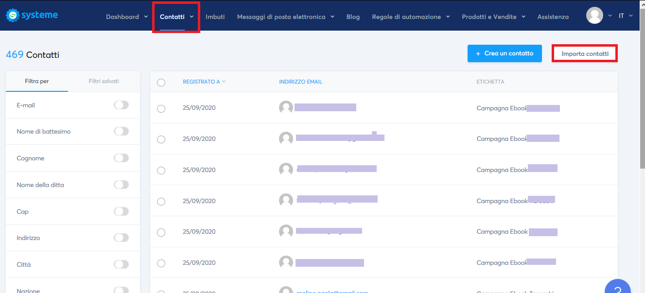 Come importare o esportare un elenco di contatti - Assistenza