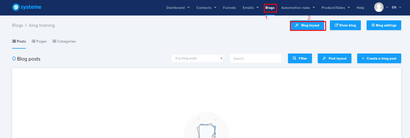 How to manage blog layout - Help pages