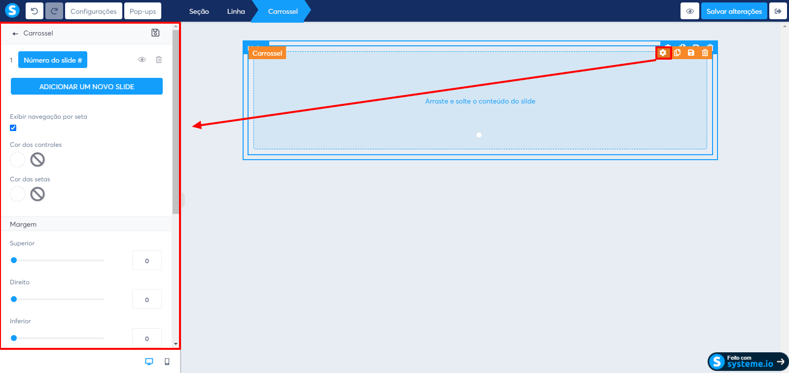 Como usar o elemento Carrossel - Ajuda
