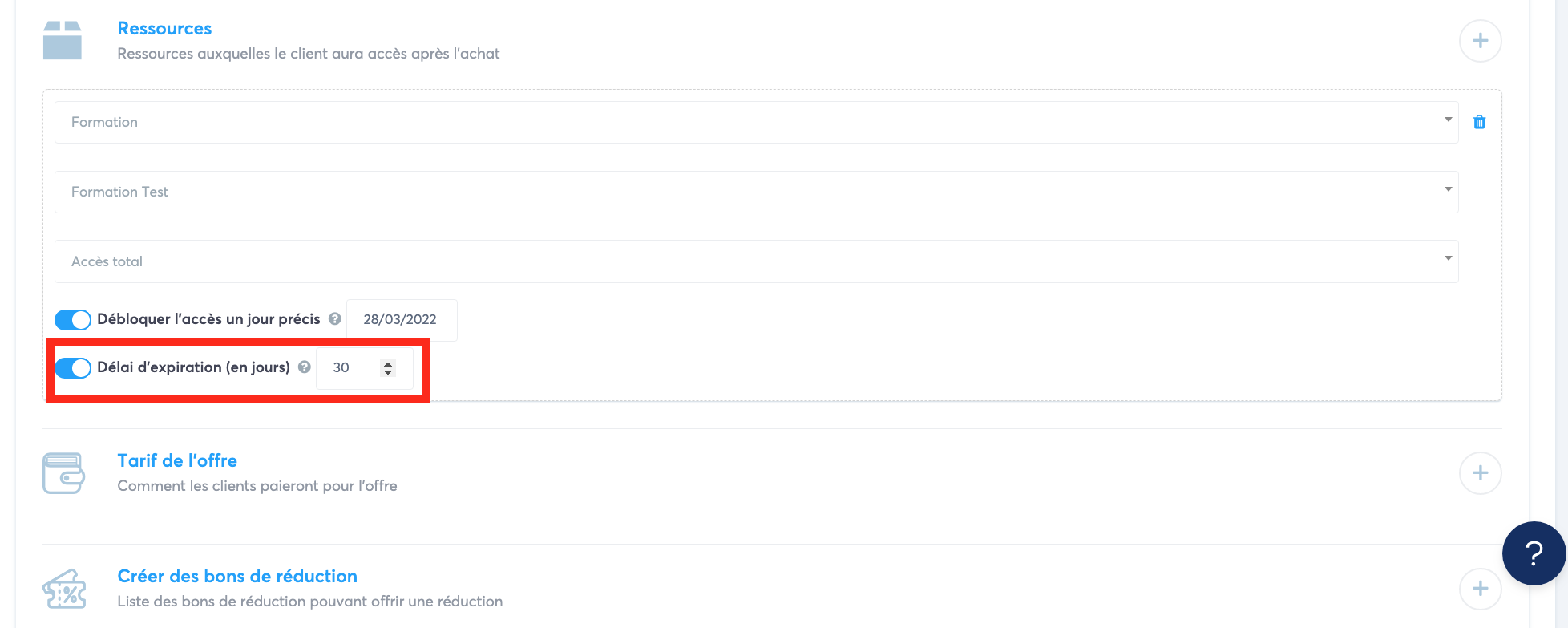 Comment fixer une date spécifique pour accorder l'accès à une formation ...