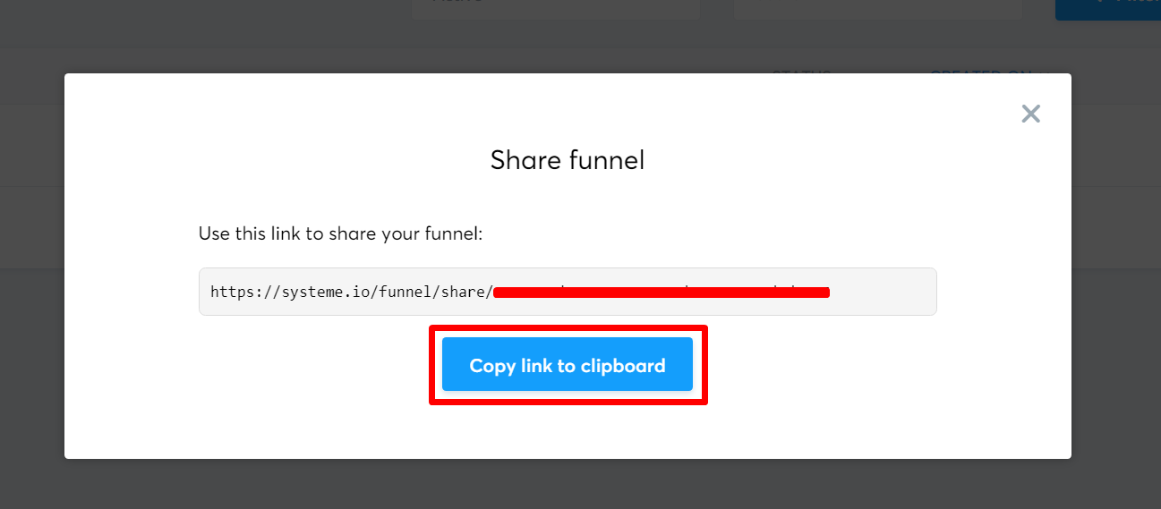 How to share a sales funnel - Help pages