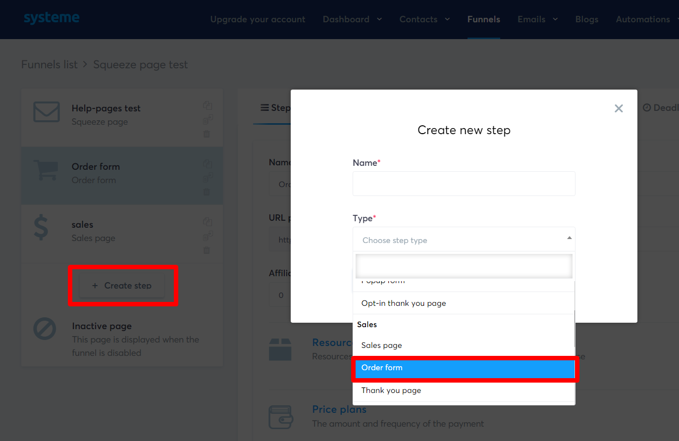 How to create an order form/payment page - Help pages