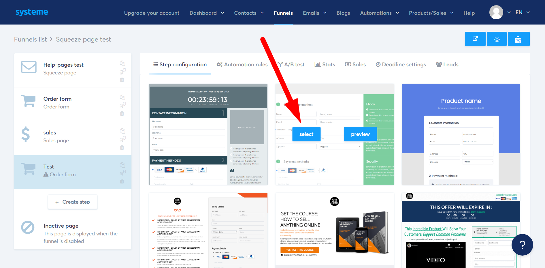 How to create an order form/payment page - Help pages