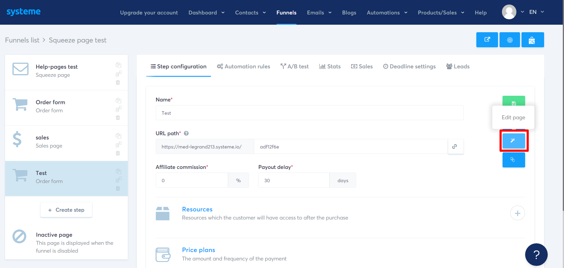 How to create an order form/payment page - Help pages