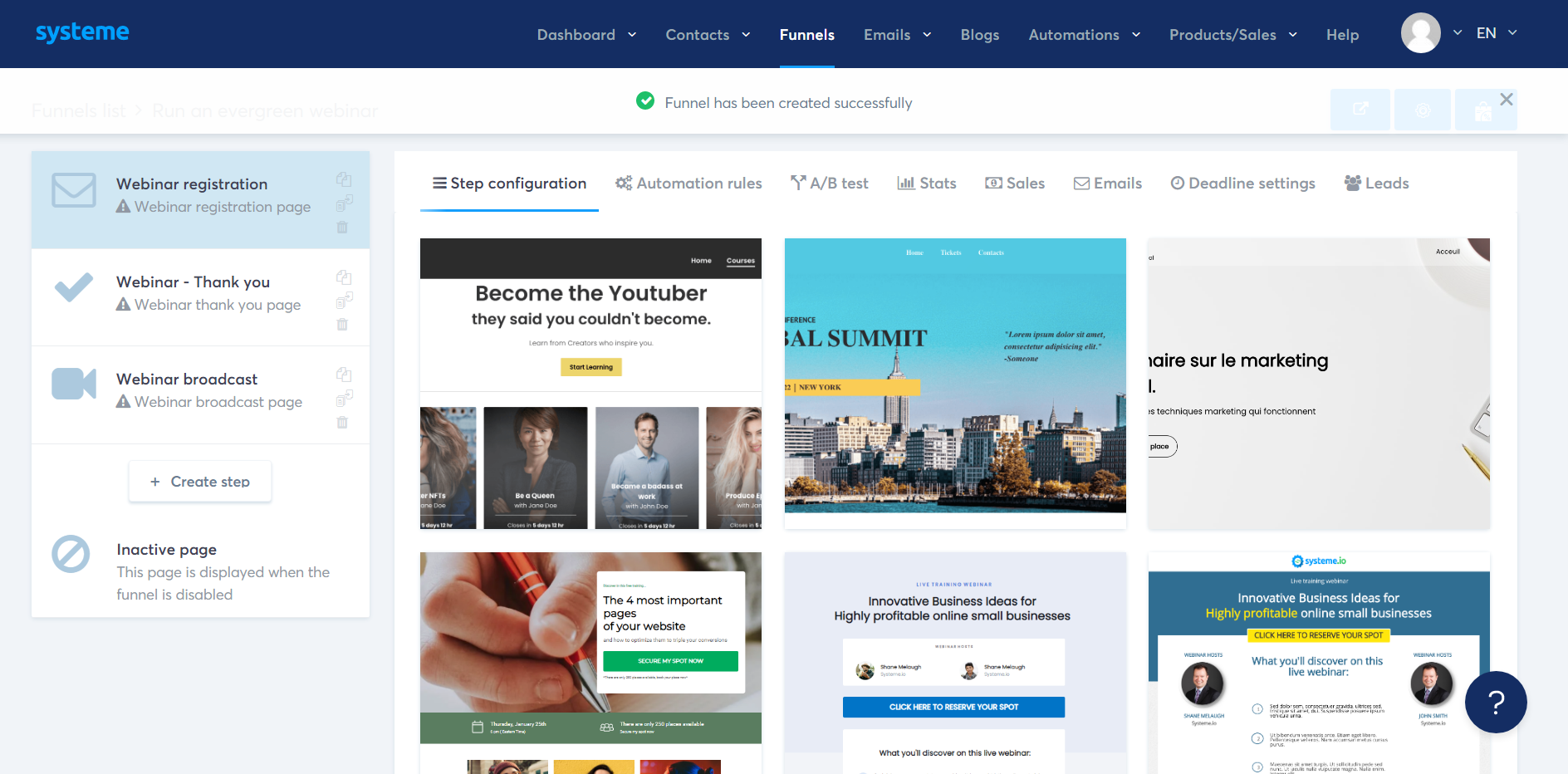 How to create a funnel - Help pages
