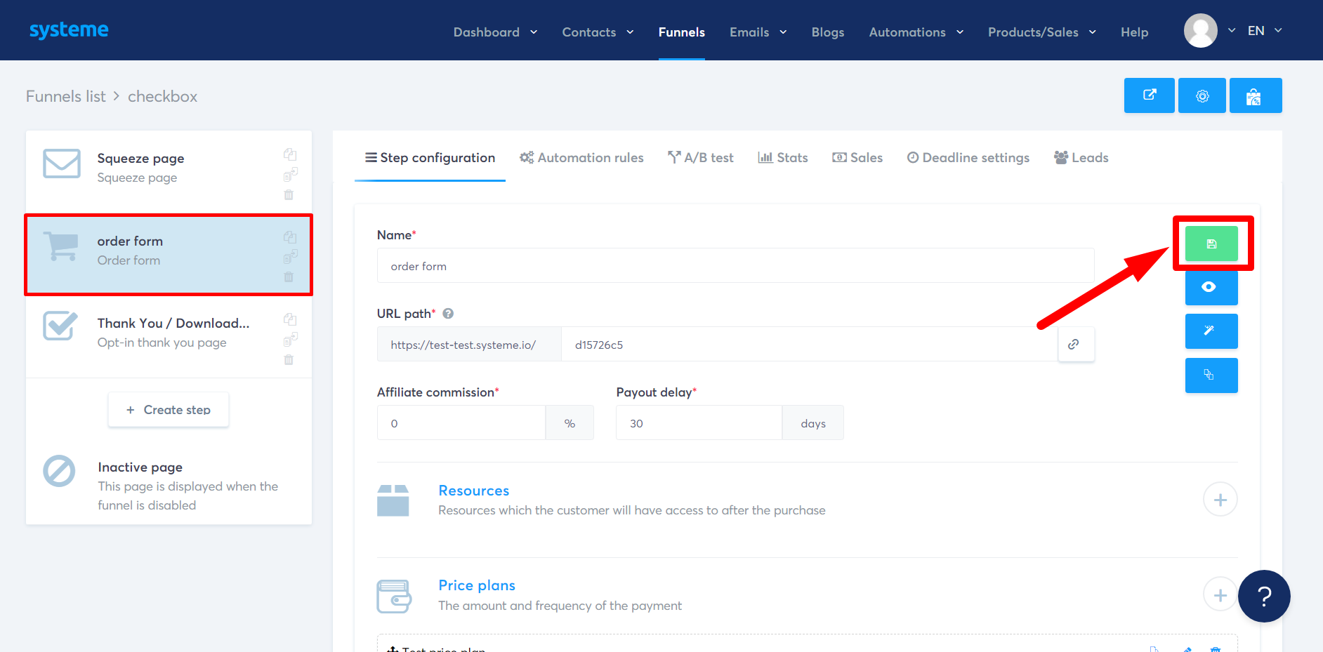 How to create and configure a price plan - Help pages