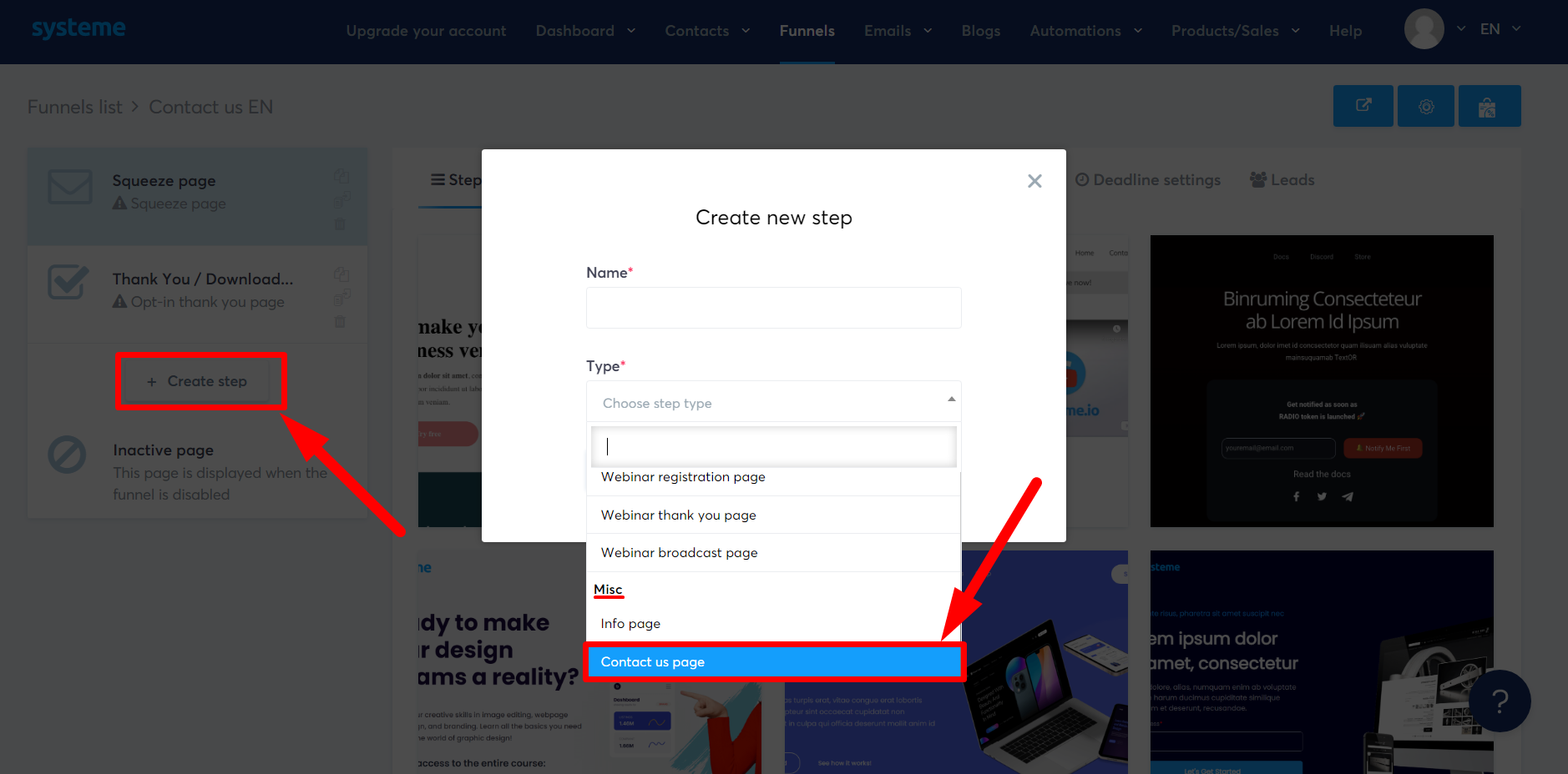 How to use the "Contact us" feature - Help pages
