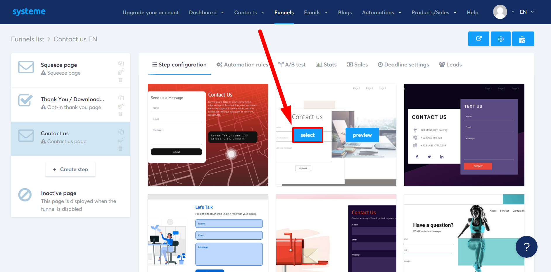 How to use the "Contact us" feature - Help pages