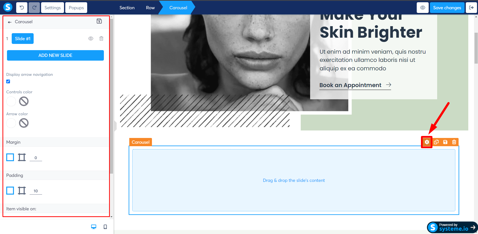 How to use the Carousel element - Help pages