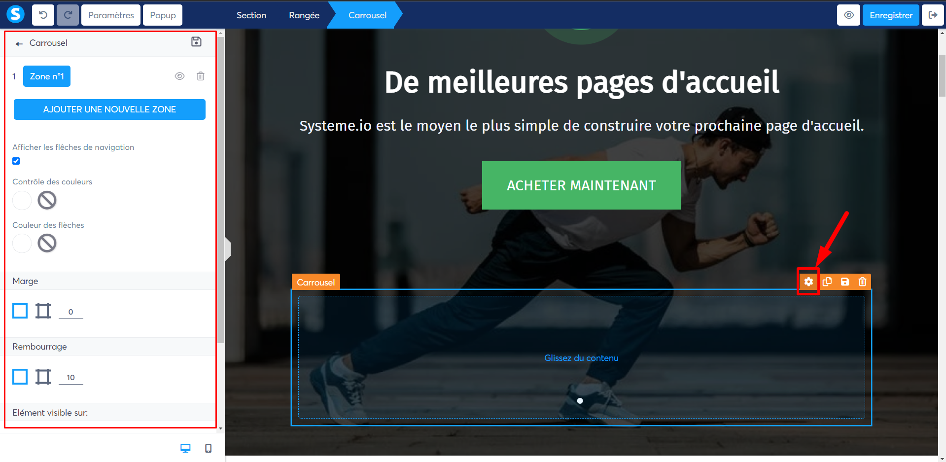 Comment utiliser l'élément Carrousel - Aide en français