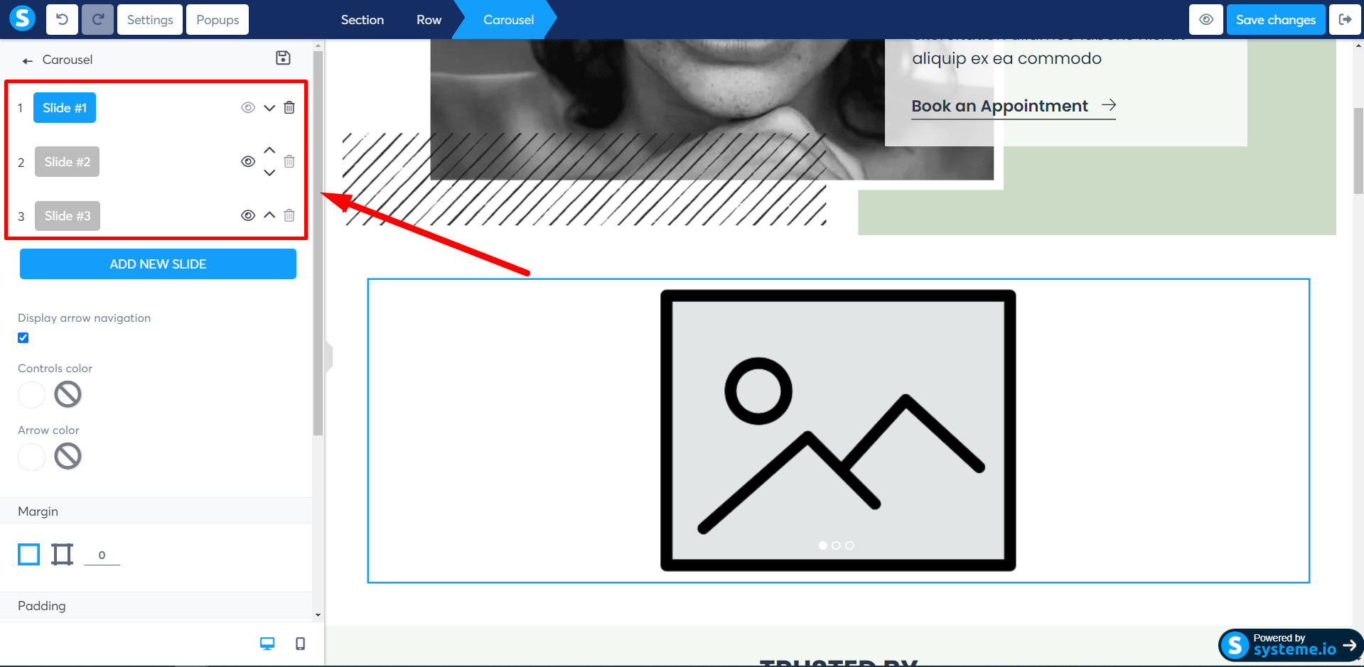How to use the Carousel element - Help pages