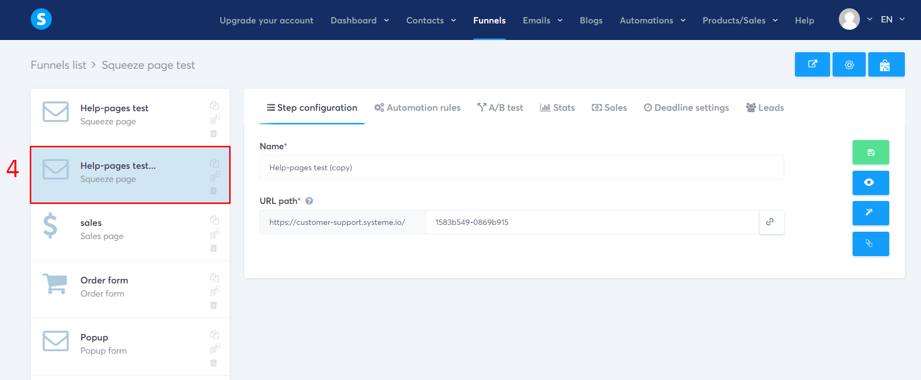 How to move, duplicate & delete a page from a sales funnel - Help pages