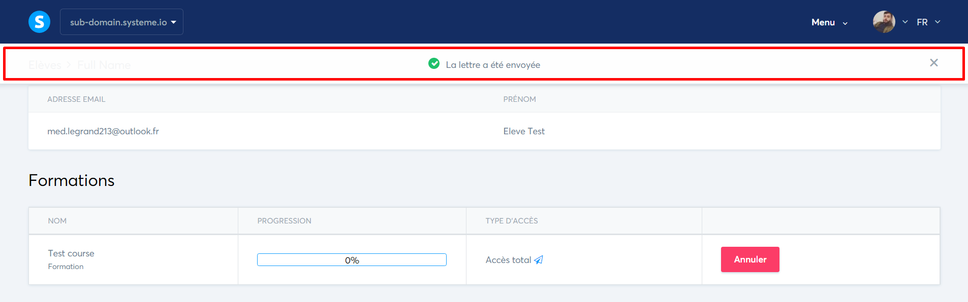 Comment renvoyer à vos élèves le mail d'accès à une formation ...