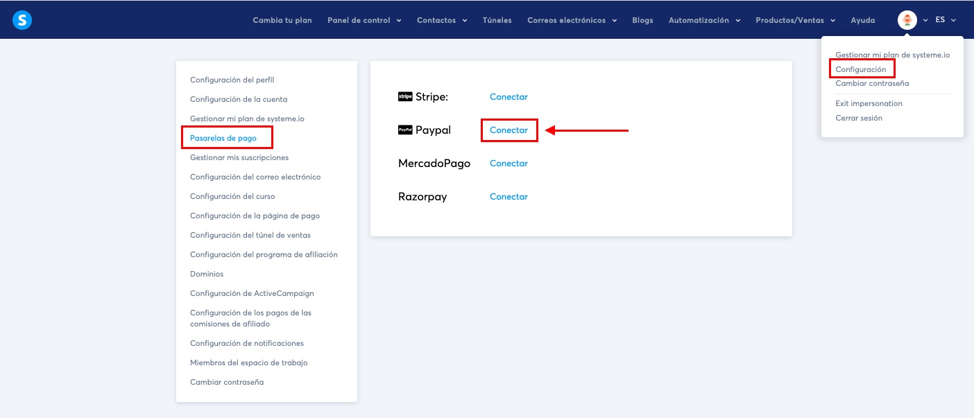 Cómo integrar PayPal con systeme.io - Ayuda