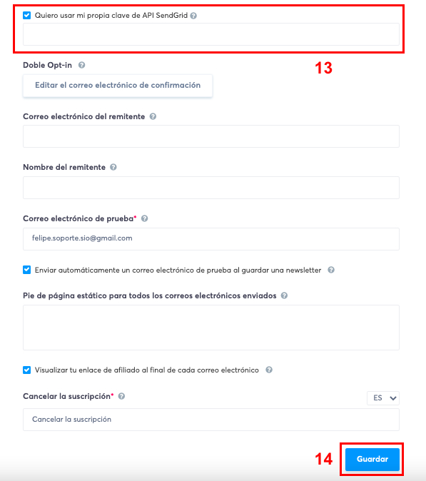 Cómo generar una clave API desde SendGrid - Ayuda