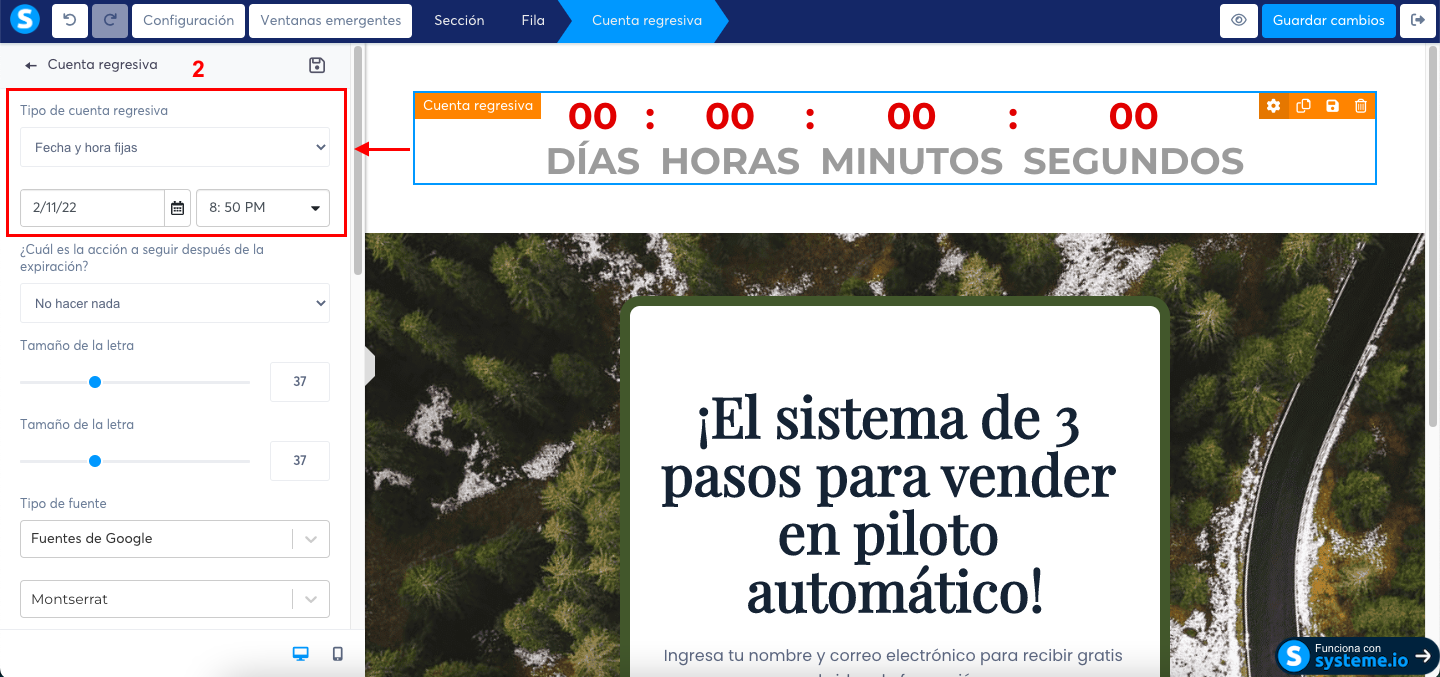 Cómo utilizar la cuenta regresiva diaria - Ayuda