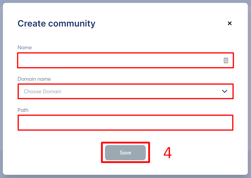 How to create a community - Help pages
