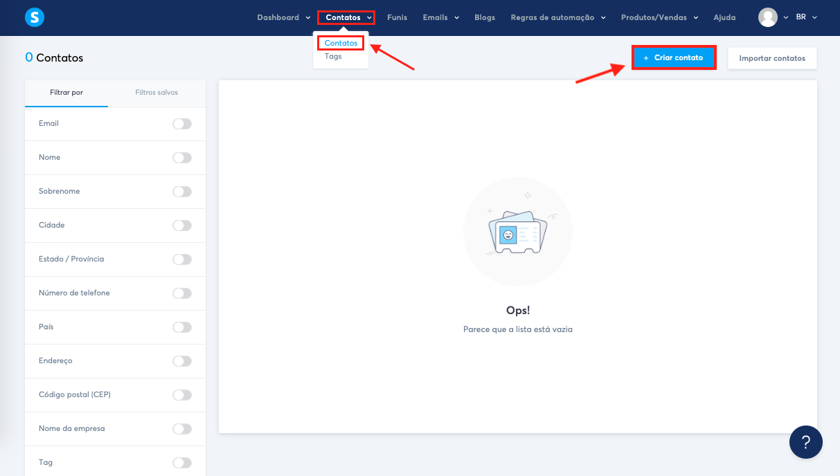 Como adicionar um contato manualmente - Ajuda