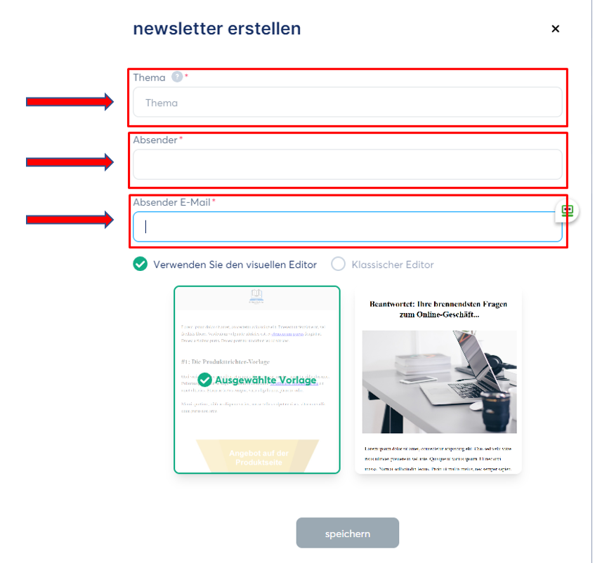 Wie Sie den E-Mail Editor benutzen - Hilfe