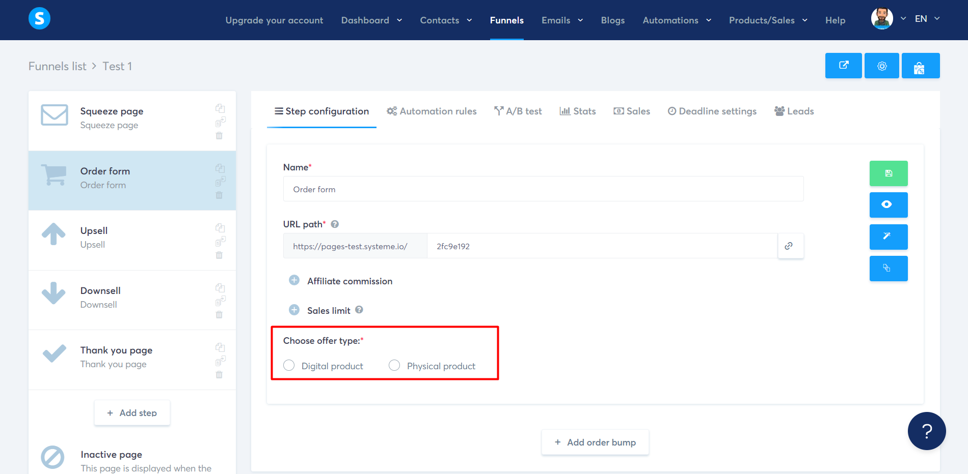 How to create an order form/payment page - Help pages
