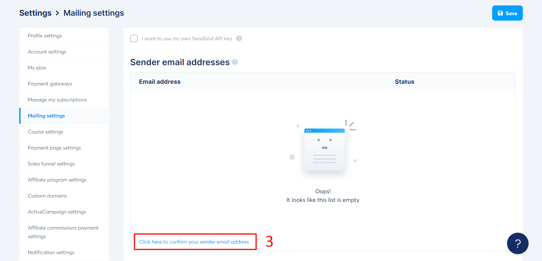 How to confirm your email sender address - Help pages
