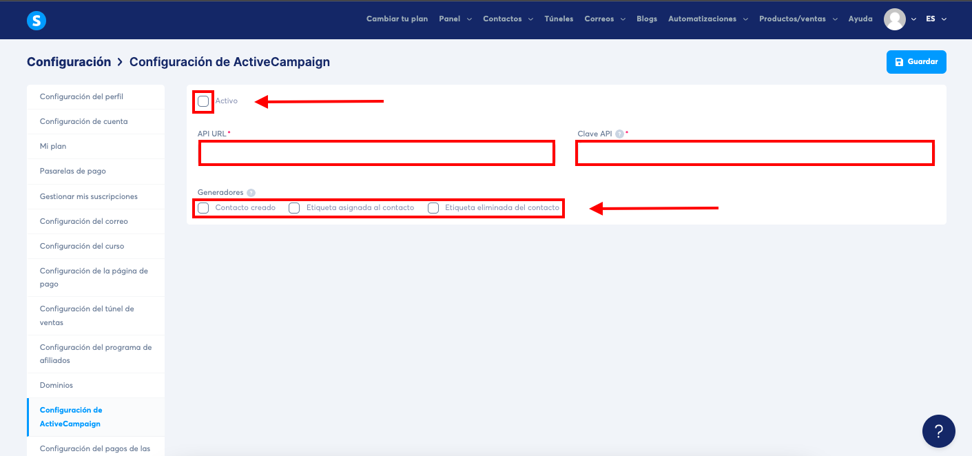 Cómo integrar ActiveCampaign con systeme.io - Ayuda
