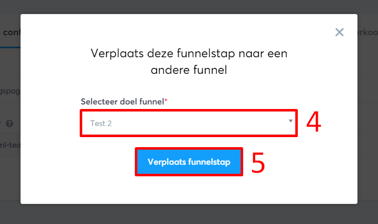Verplaats, dupliceer en verwijder een pagina van je verkoopfunnel - Help-pagina's