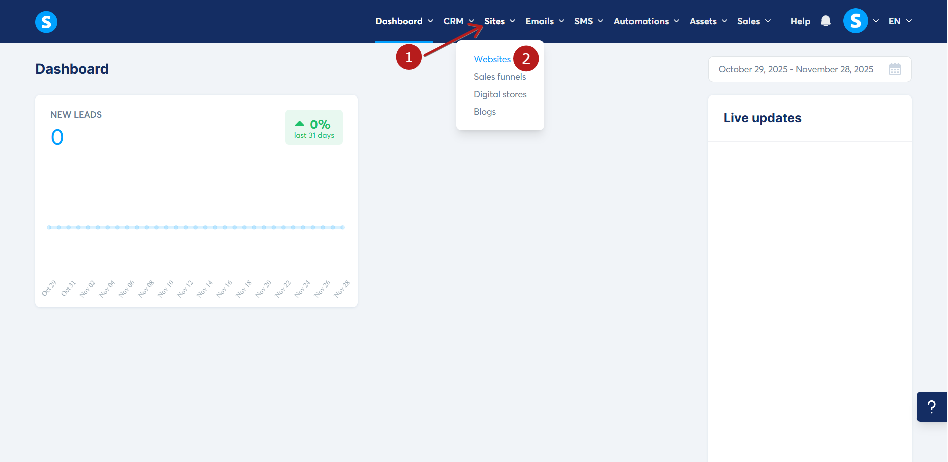 How to create a website - Help pages