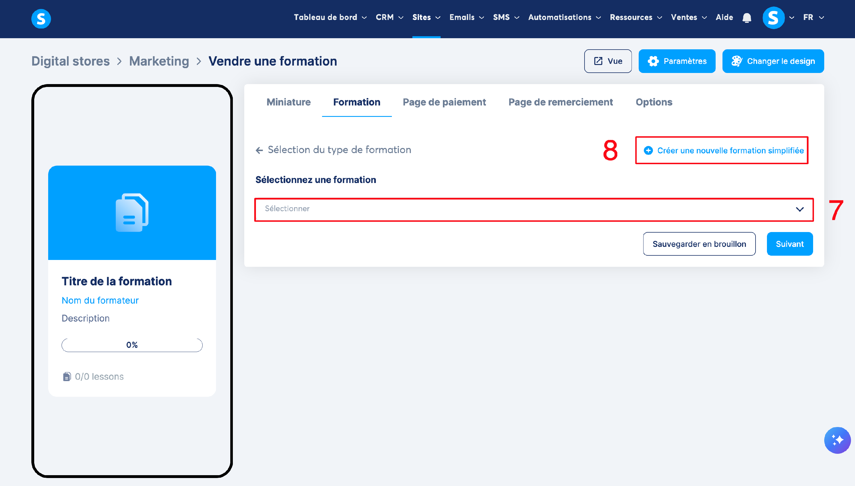 Comment créer une formation simplifiée - Aide en français