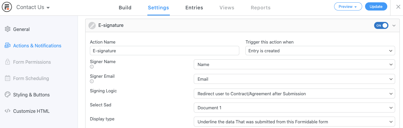 How to Set Up Formidable Forms and WPESignature - WP E-Signature Support & Documentation by ...