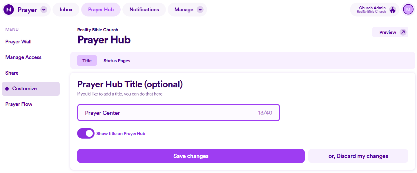 Customize & Publish Your Prayer Hub - Nucleus 2 - Help Center