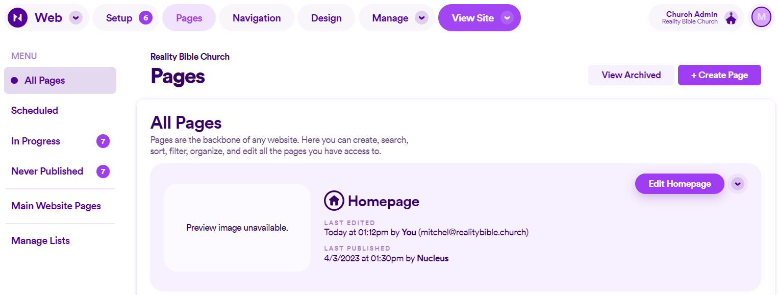Start With Your Homepage - Nucleus 2 - Help Center
