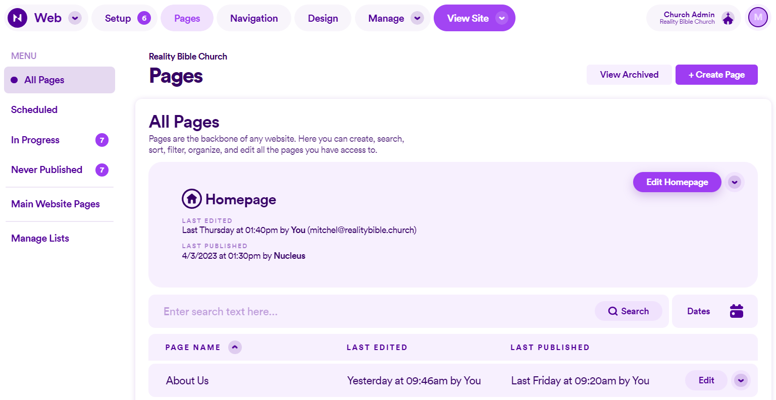Construct & Edit Your Web Pages - Nucleus 2 - Help Center