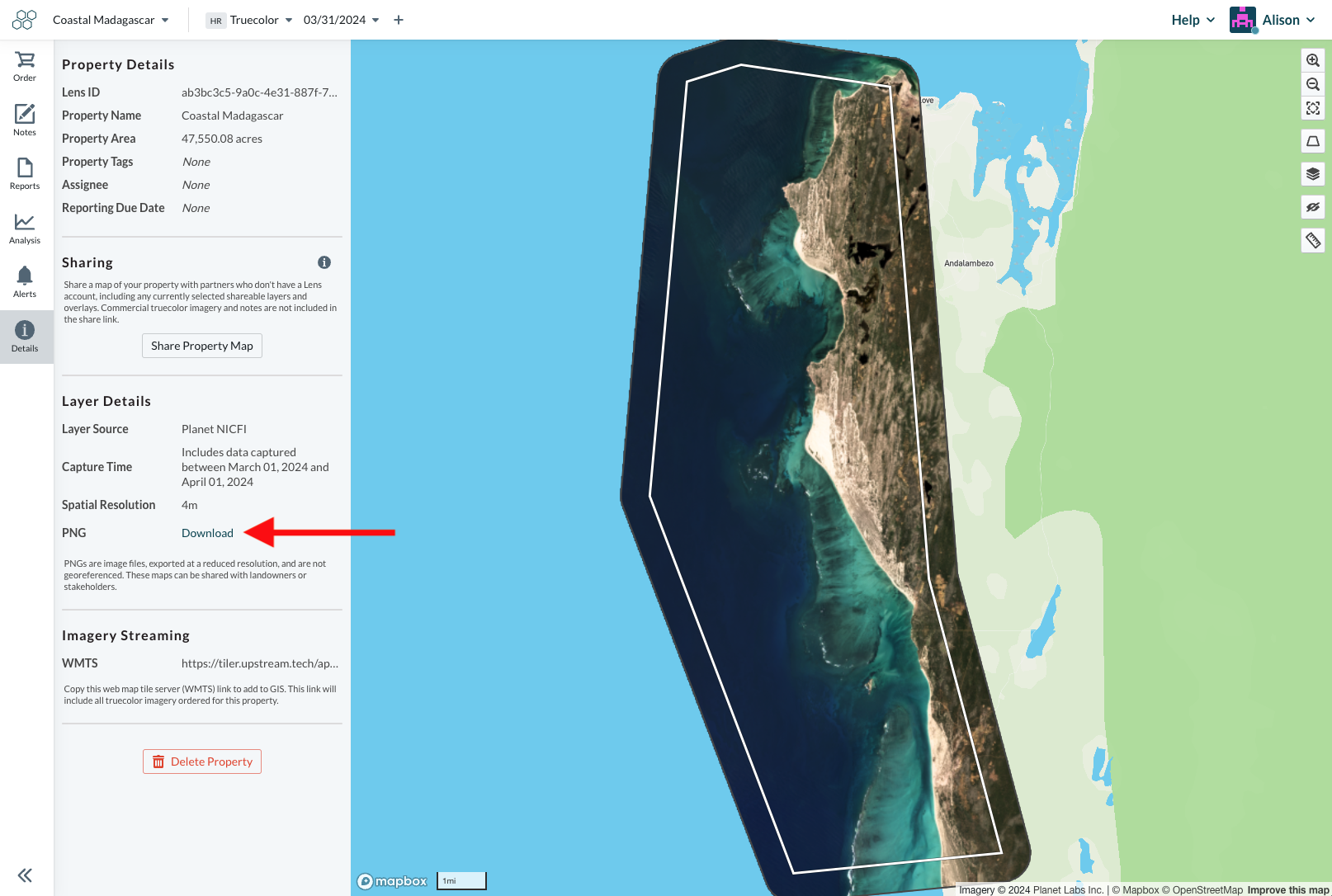 Downloading Imagery from Lens - Upstream Tech Knowledge Base