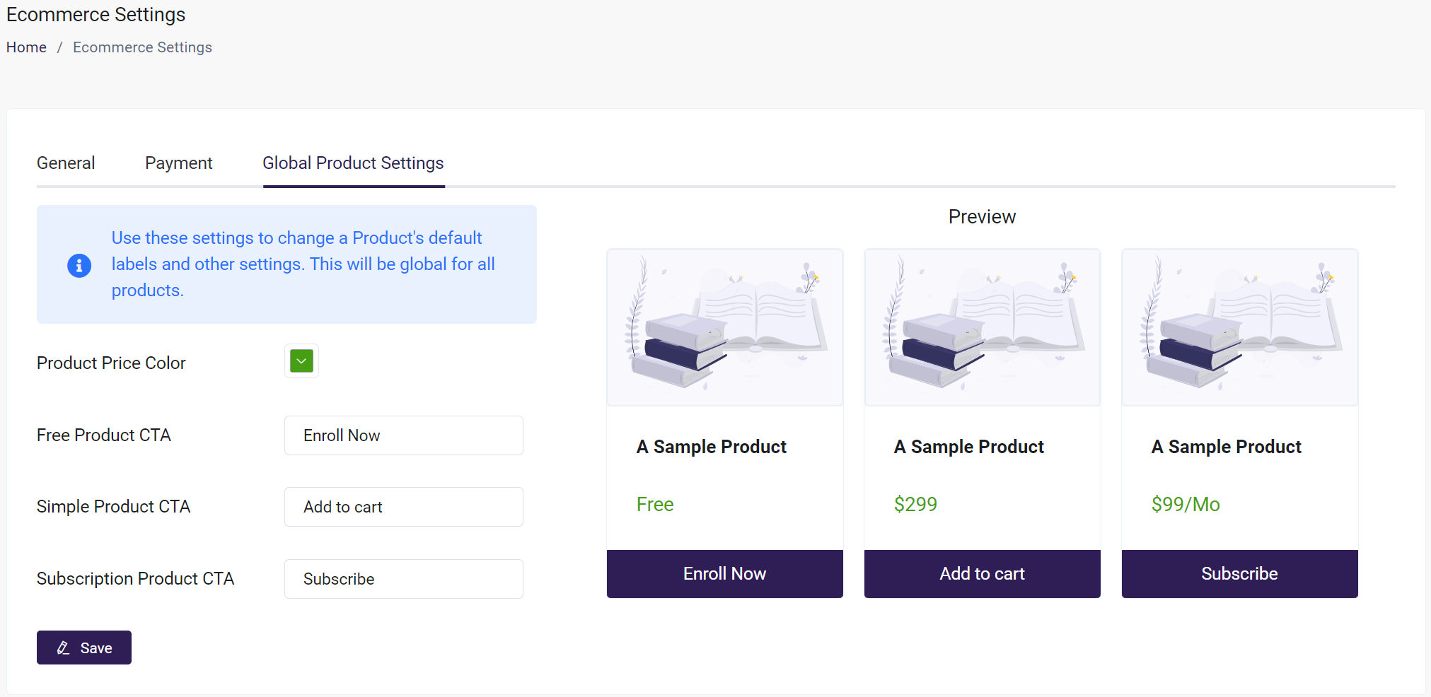 Global Product Settings - Academy Of Mine Knowledge Base