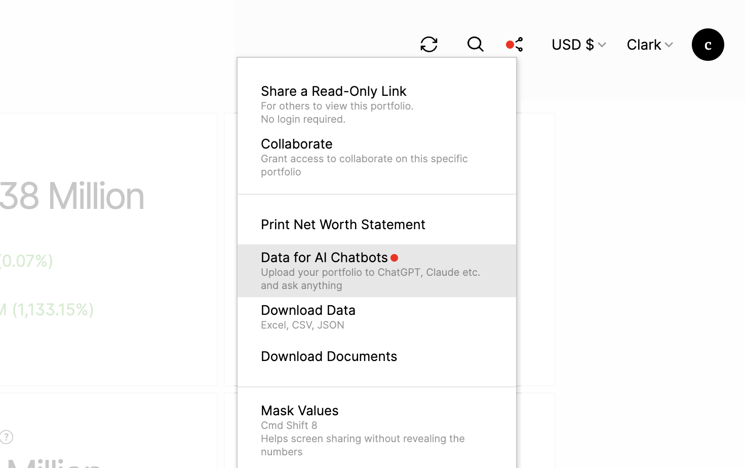 Data for AI chatbots - Kubera Help Center