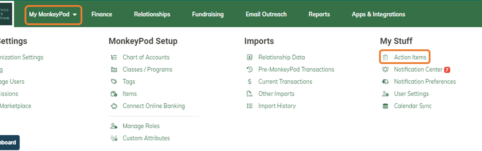 Overview of Action Items - MonkeyPod Knowledgebase
