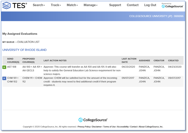 Sample life of an Evaluation Task - TES Support Center