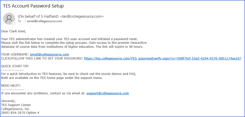 Creating a New User Account in TES - TES Support Center