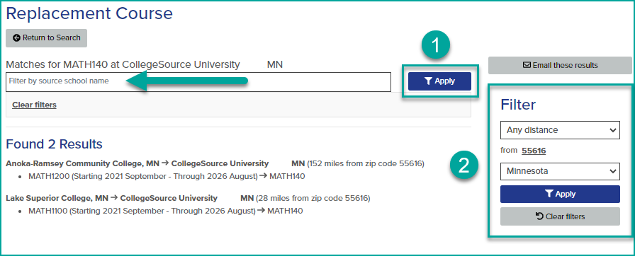 Replacement Courses: Search by Department - Transferology Lab Support ...