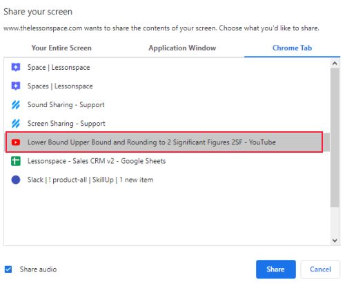 Sound Sharing - Lessonspace Knowledge Base