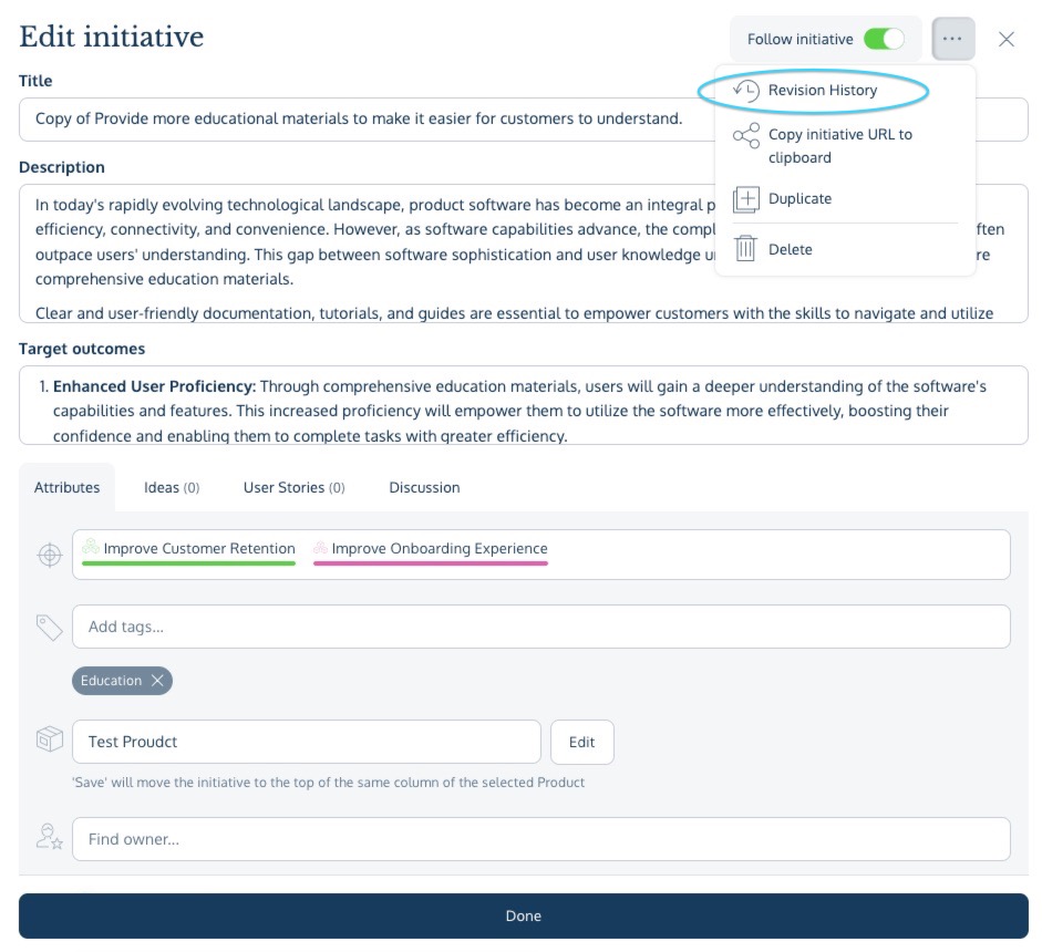 Roadmap Update Log - ProdPad Help