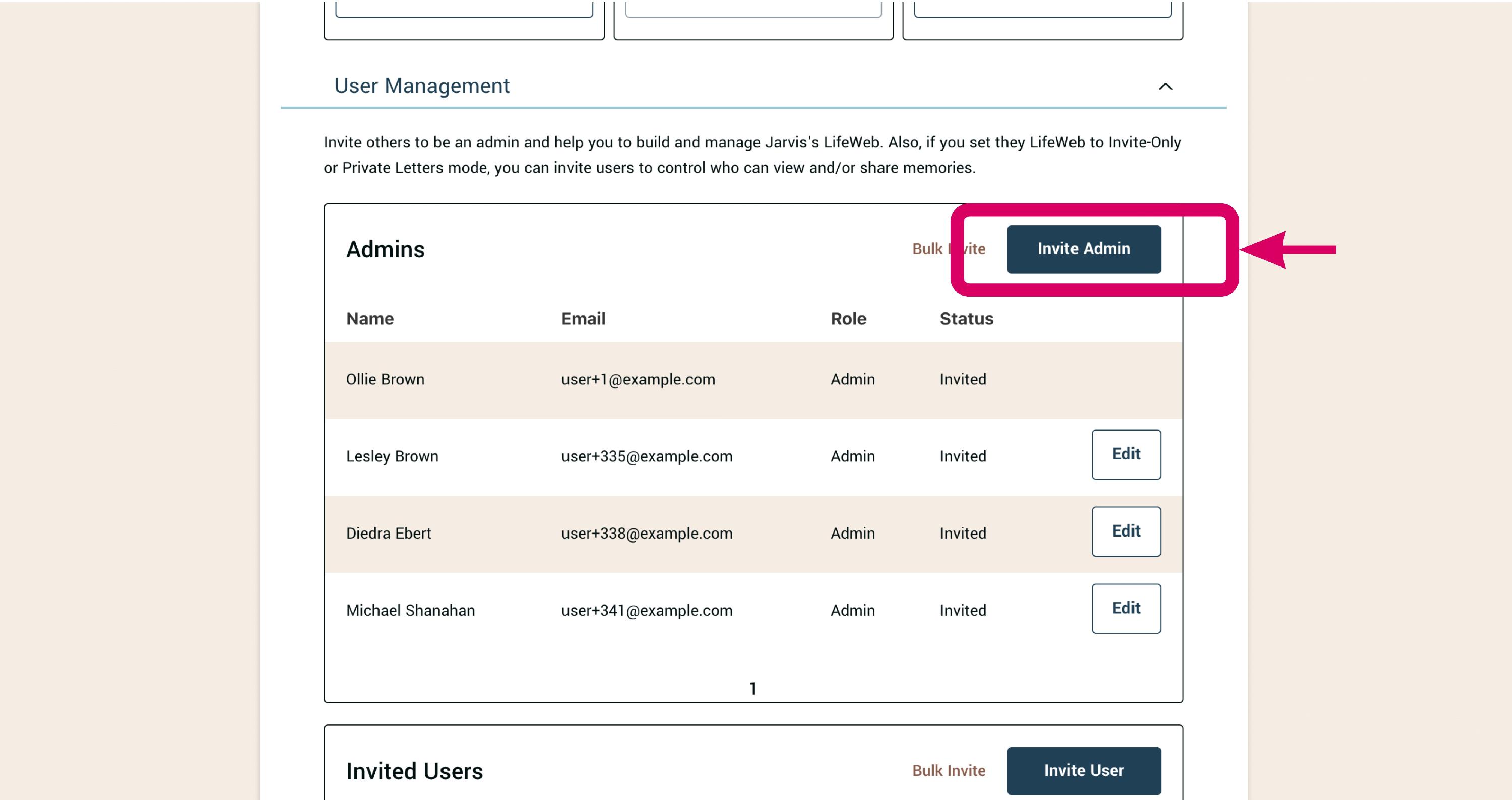 How do I add or remove an Admin? - LifeWeb 360 Knowledge Base